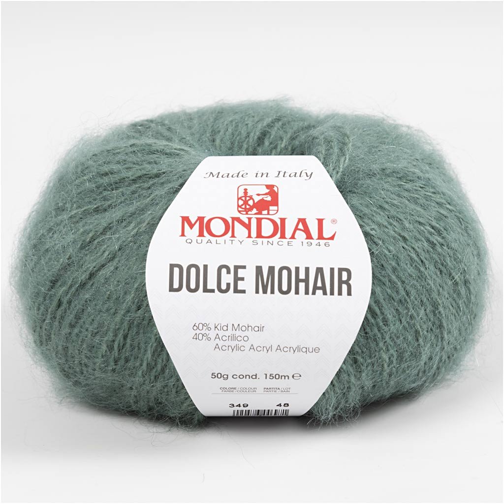 Cewec - Dolce Kid Mohair Farve 349 Støvet Grøn - CEWEC/MONDIAL - DOLCE ...